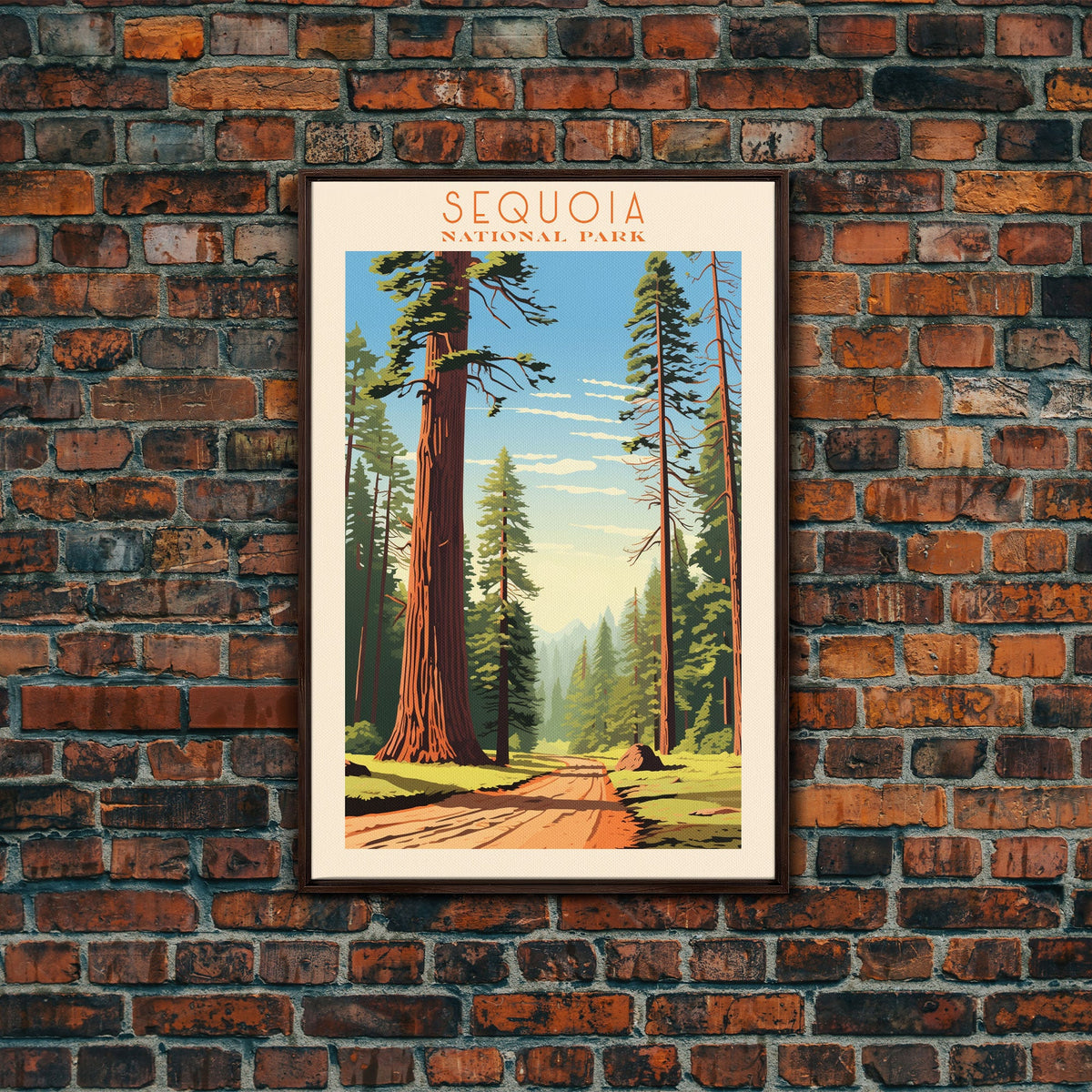 Sequoia National Park California Travel Art, National Park Print, Mini