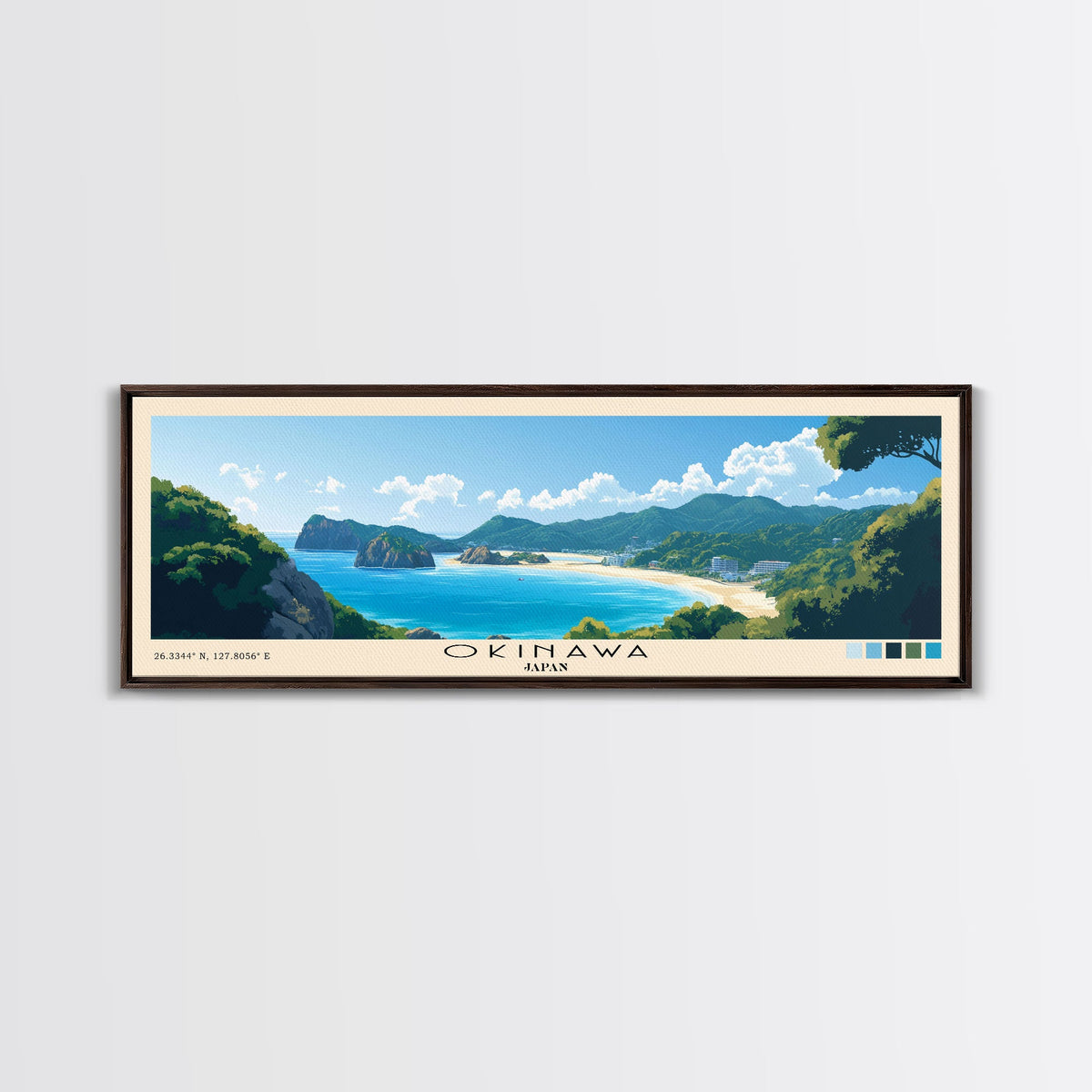 Okinawa, Japan Panoramic Print, Vacation Gift, Japan Wall Art, Vacatio