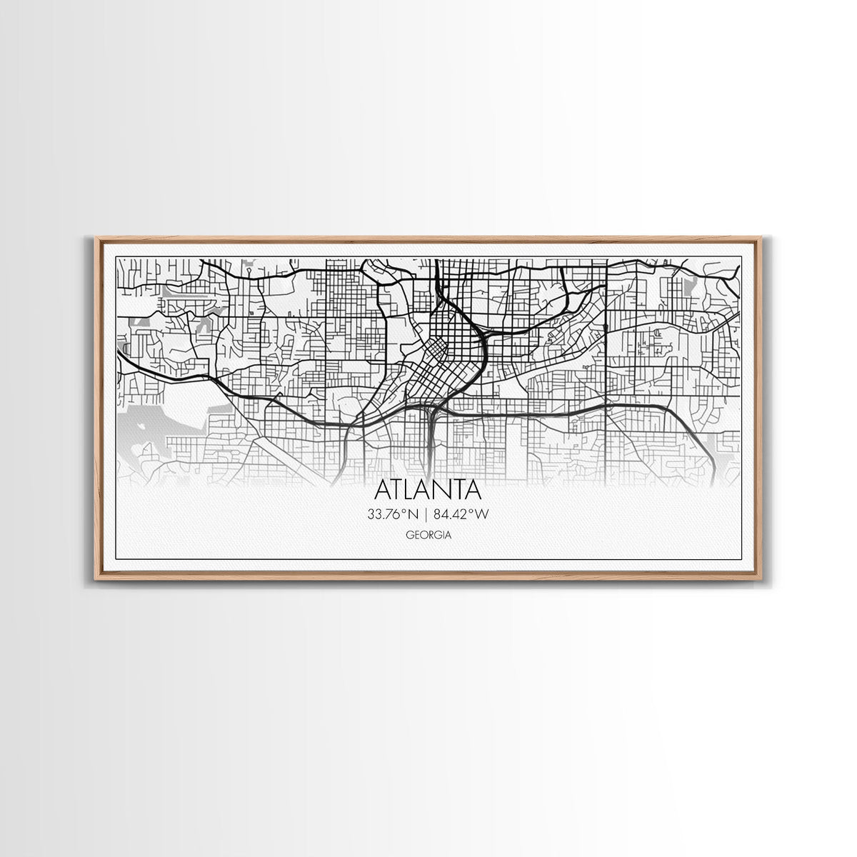 Atlanta Street Map, Georgia Map, Map Print, Modern Art, Wall Art, Canv