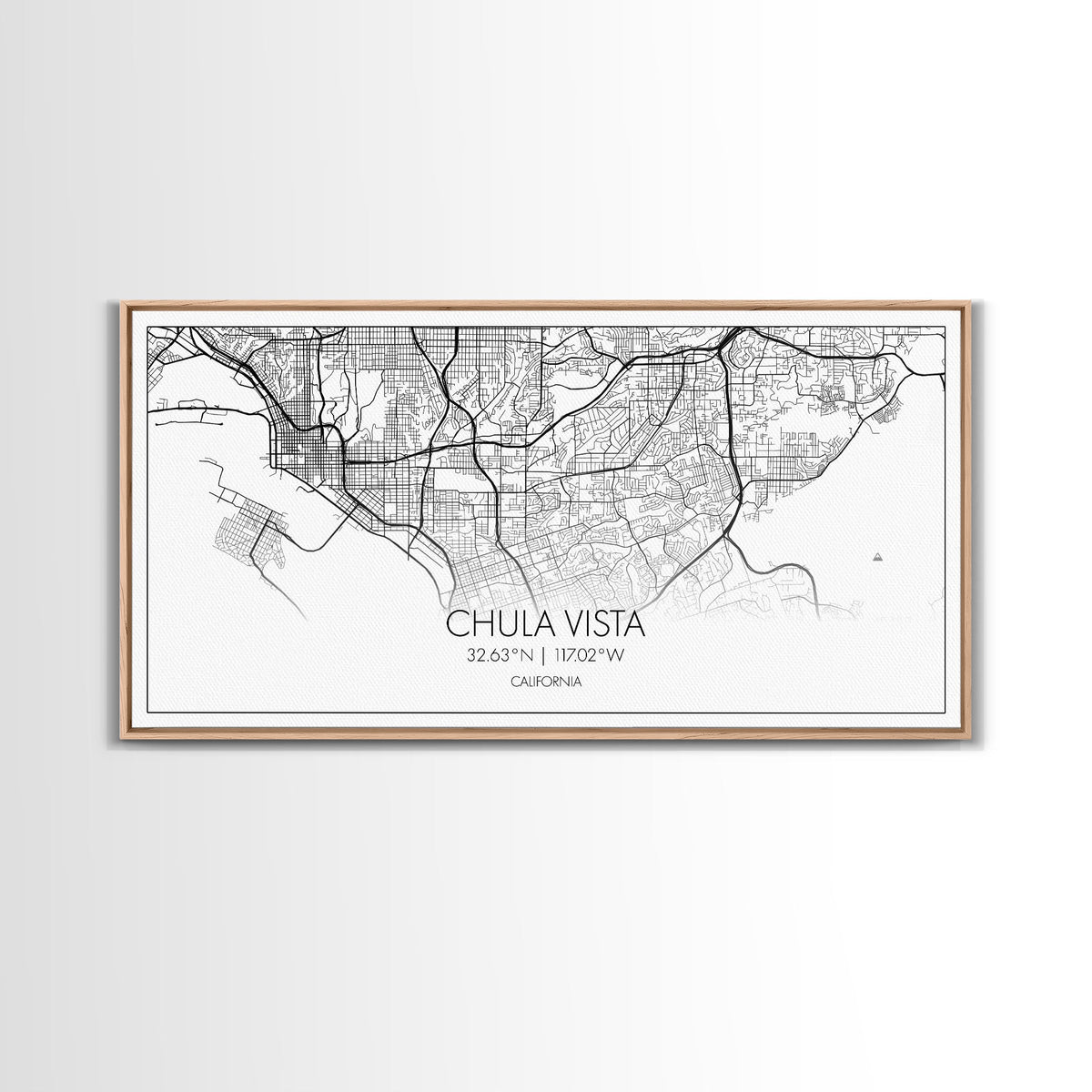 Chula Vista Street Map, California Map, Map Print, Modern Art, Wall Ar