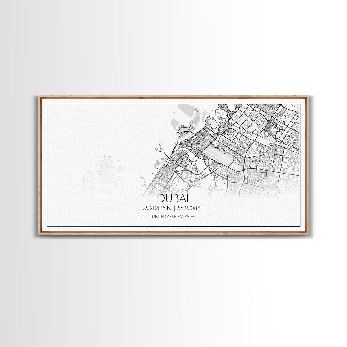 Dubai Street Map, United Arab Emirates Map, Map Print, Minimalist Art,