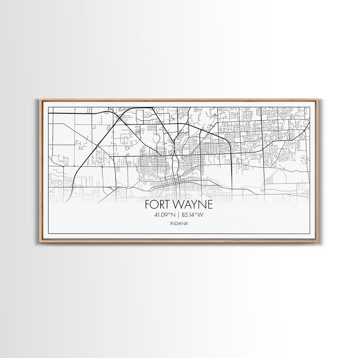 Fort Wayne Map, Nevada Map, Map Art, Minimalist Art, Wall Art, Canvas