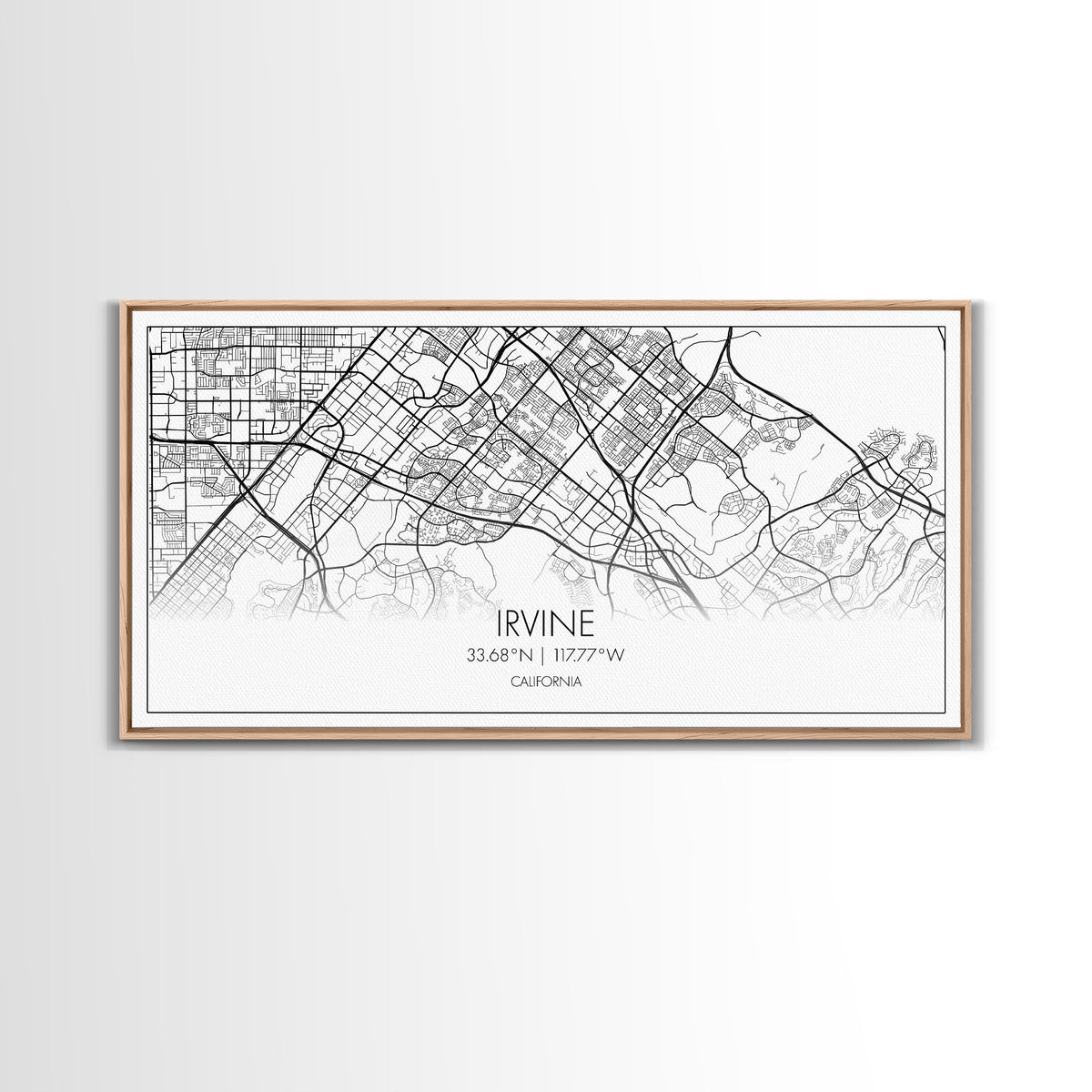 Irvine City Map, California Map, Map Art, Modern Art, Wall Art, Canvas