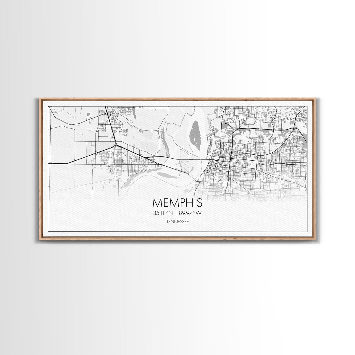 Memphis City Map, Tennessee Map, Map Art, Minimalist Wall Art, Wall Ar