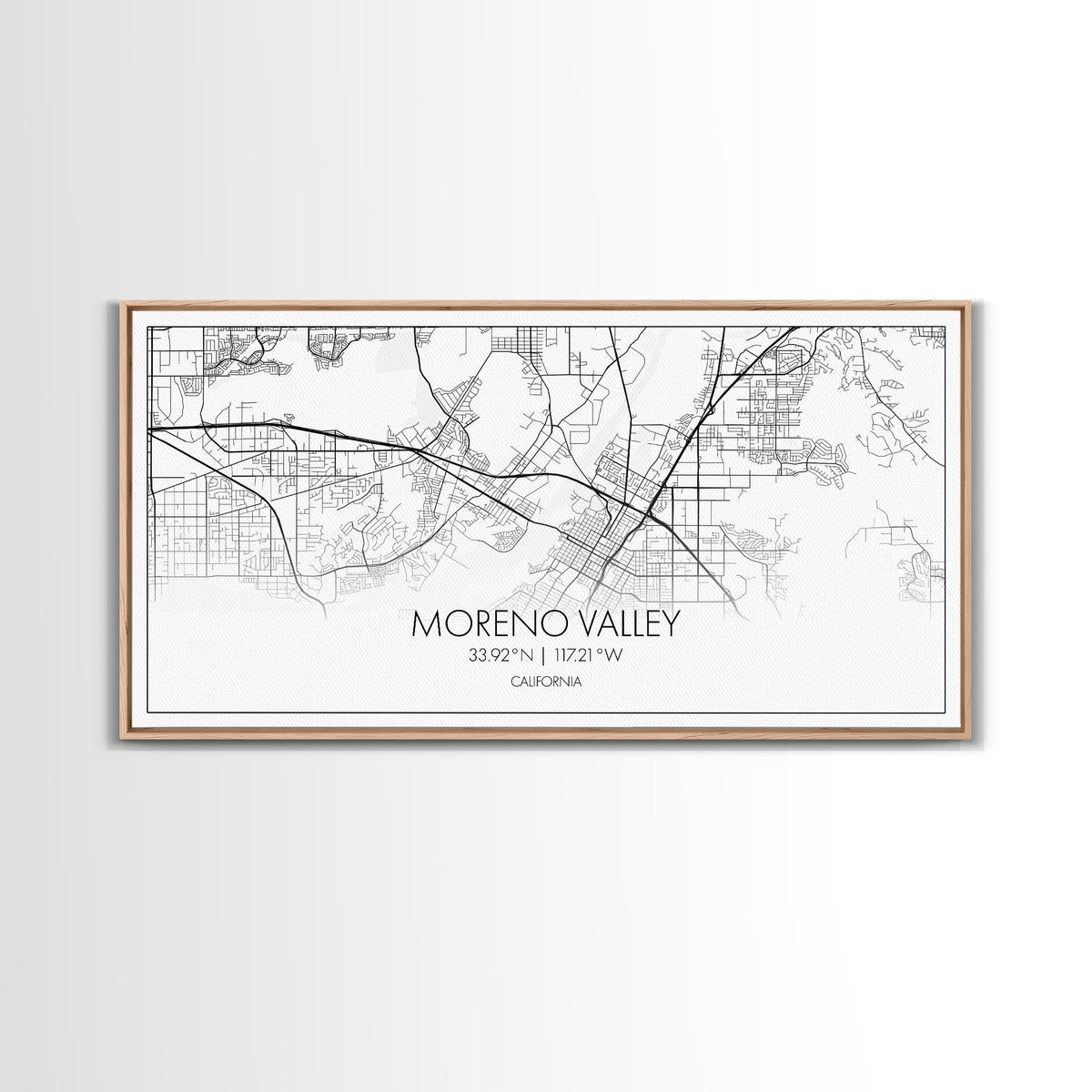 Moreno Valley City Map, California Map, Map Art, Minimalist Wall Art,