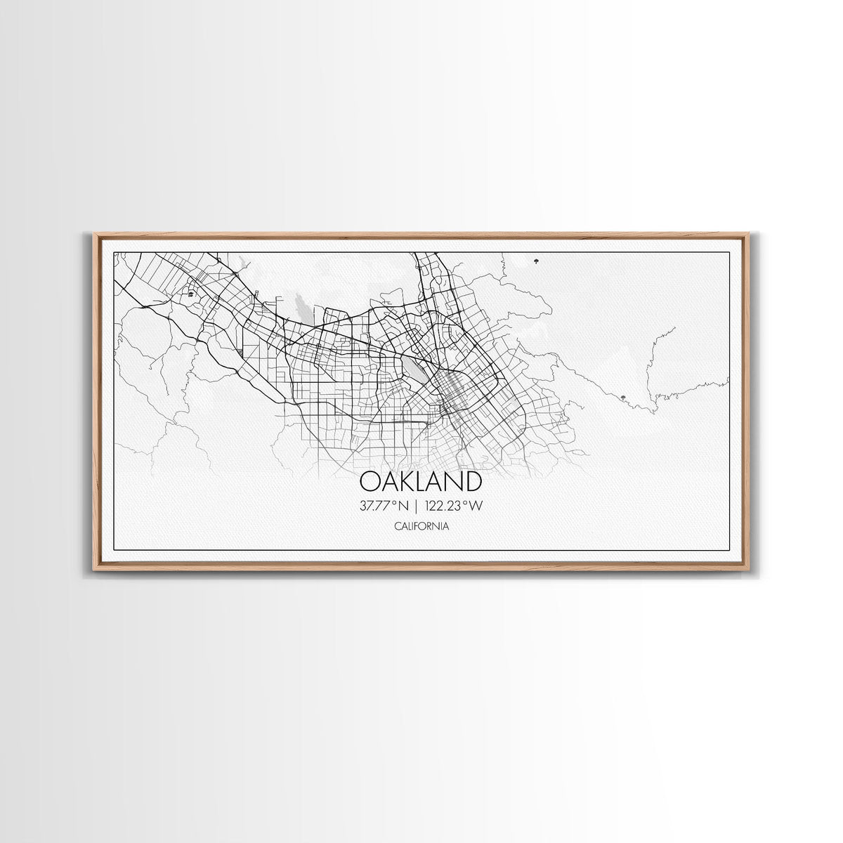 Oakland City Map, California Art, Map Print, Minimalist Wall Art, Wall