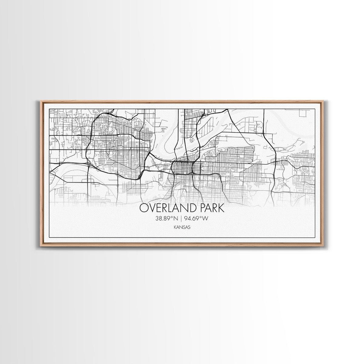 Overland Park City Map, Kansas Art, Map Print, Minimalist Wall Art, Wa