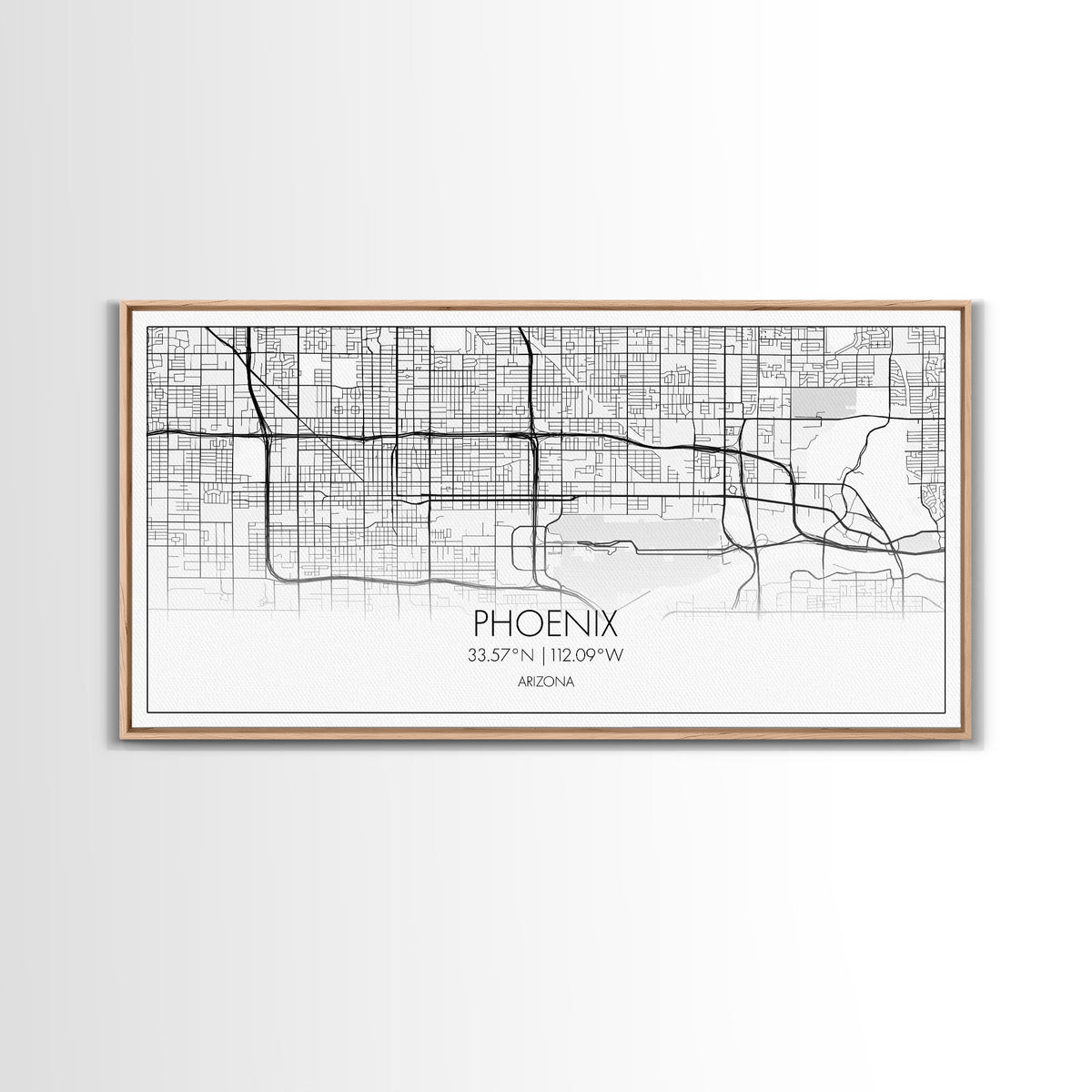 Phoenix City Map, Arizona Art, Map Print, Minimalist Wall Art, Wall Ar
