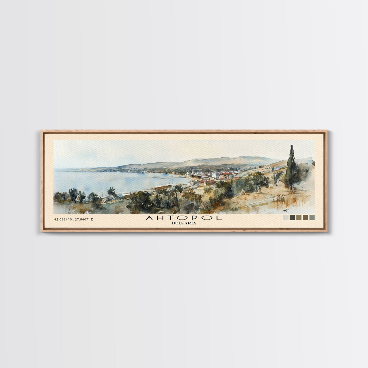 Ahtopol, Bulgaria Watercolor Beach Print, Vacation Gift, Bulgaria Wall