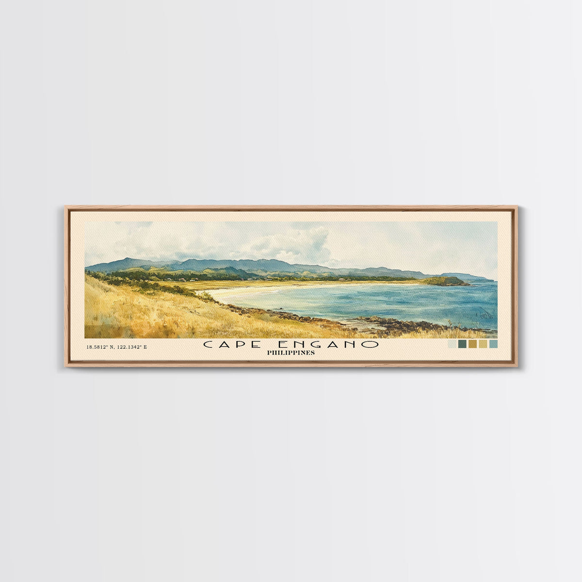 Cape Engano, Philippines Watercolor Beach Print, Vacation Gift, Philip