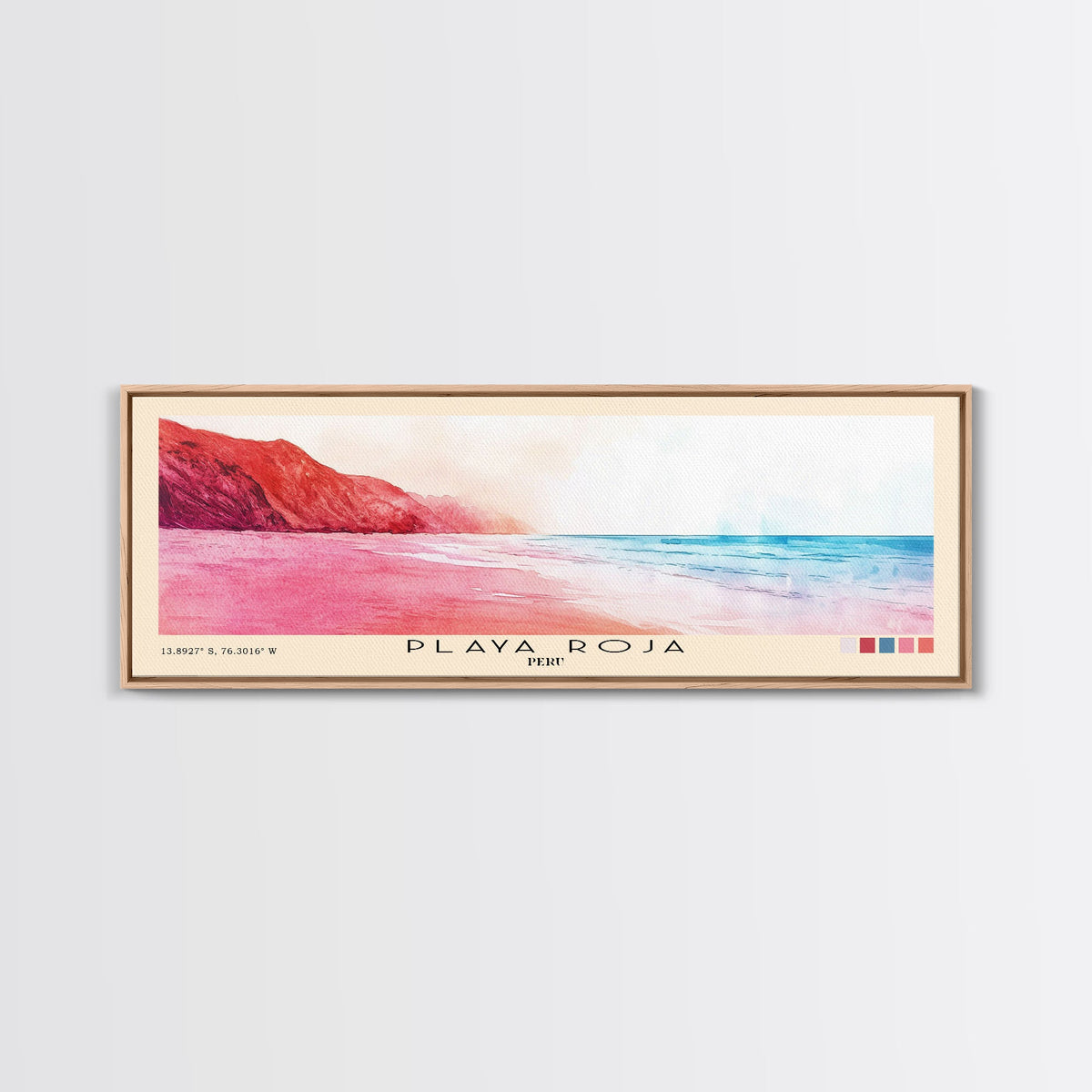 Playa Roja, Peru Watercolor Beach Print, Vacation Gift, Peru Wall Art,