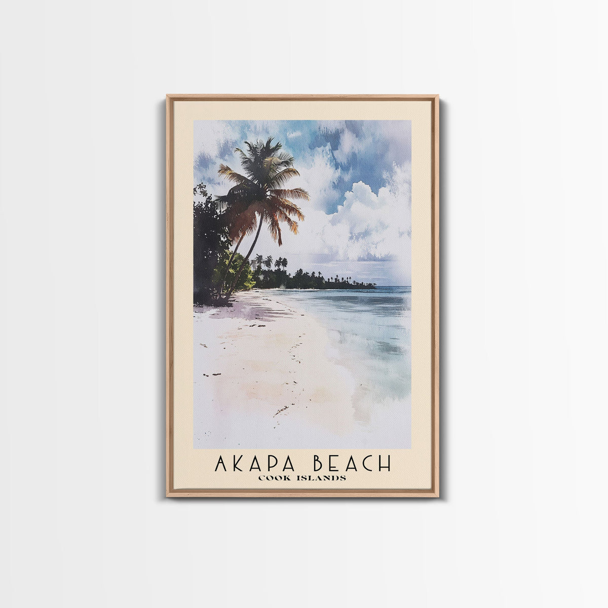 Akapa Beach, Cook Islands Watercolor Print, Vacation Gift, Cook Island