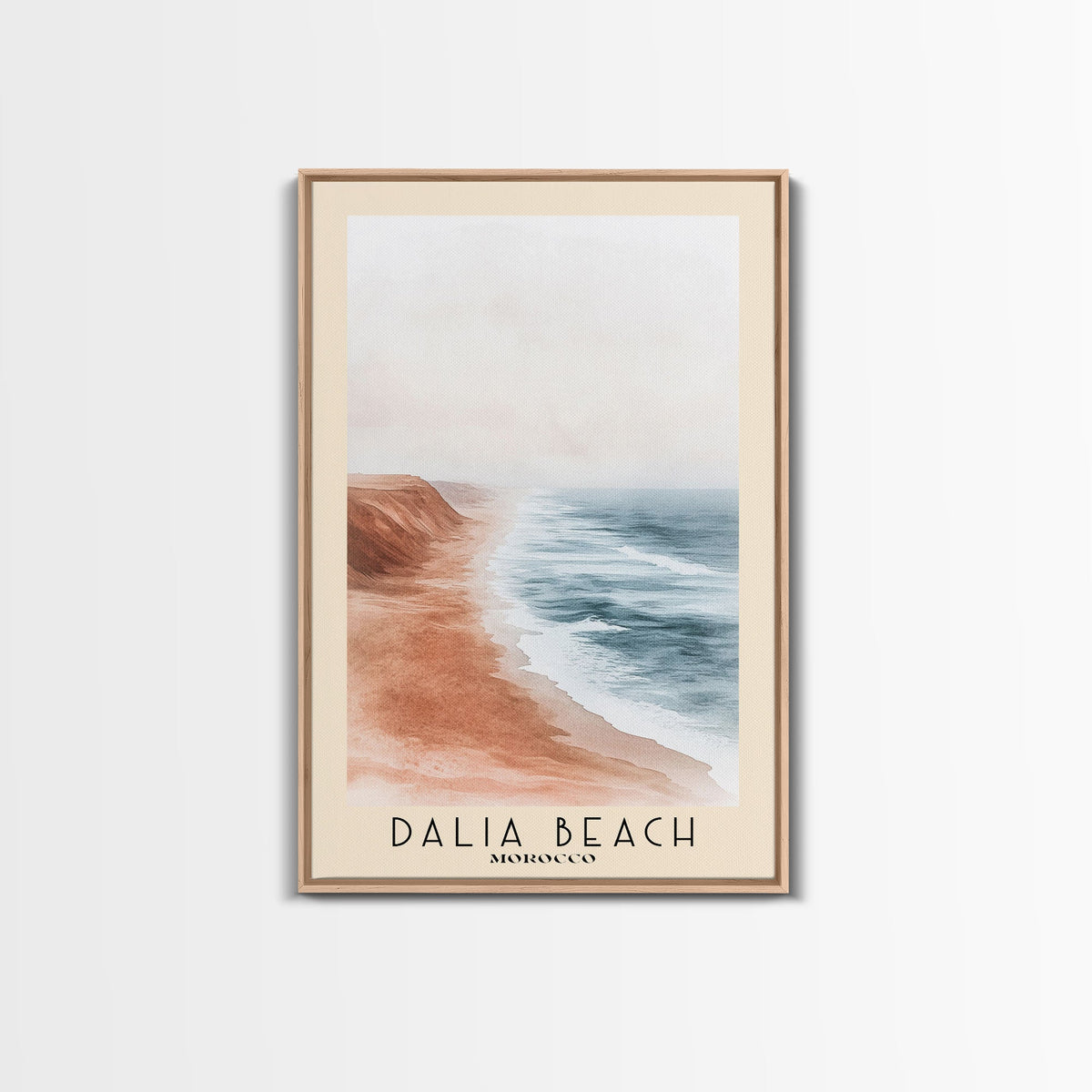 Dalia Beach, Morocco Watercolor Print, Vacation Gift, Morocco Wall Art