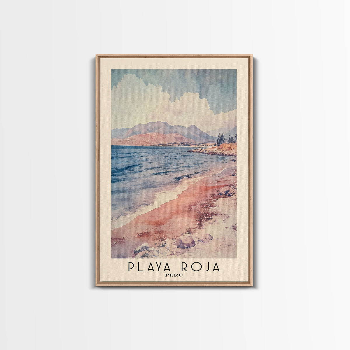 Playa Roja, Peru Watercolor Beach Print, Vacation Gift, Peru Wall Art,