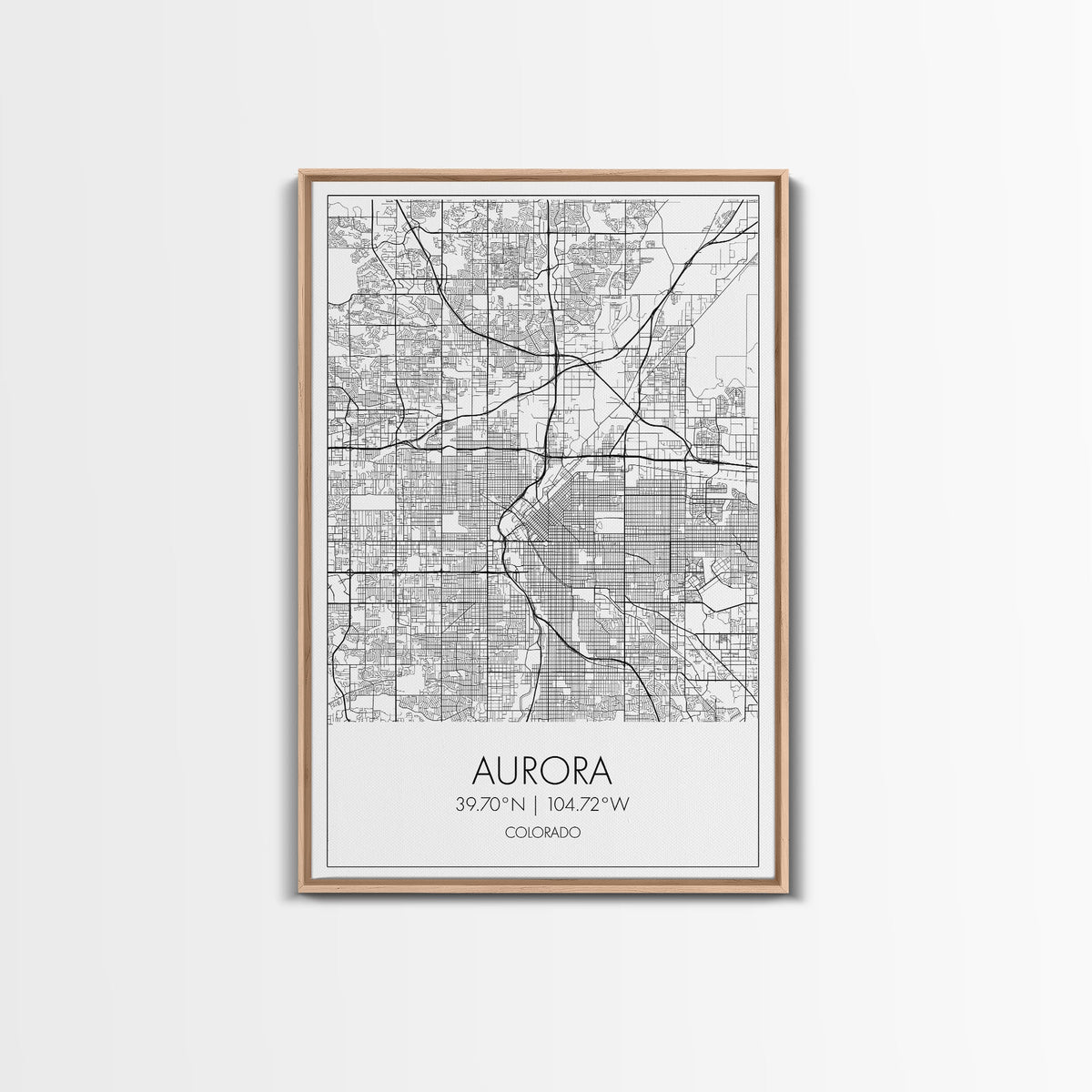 Aurora Street Map, Colorado Map, City Map Print, Travel Lover Gift, Ab