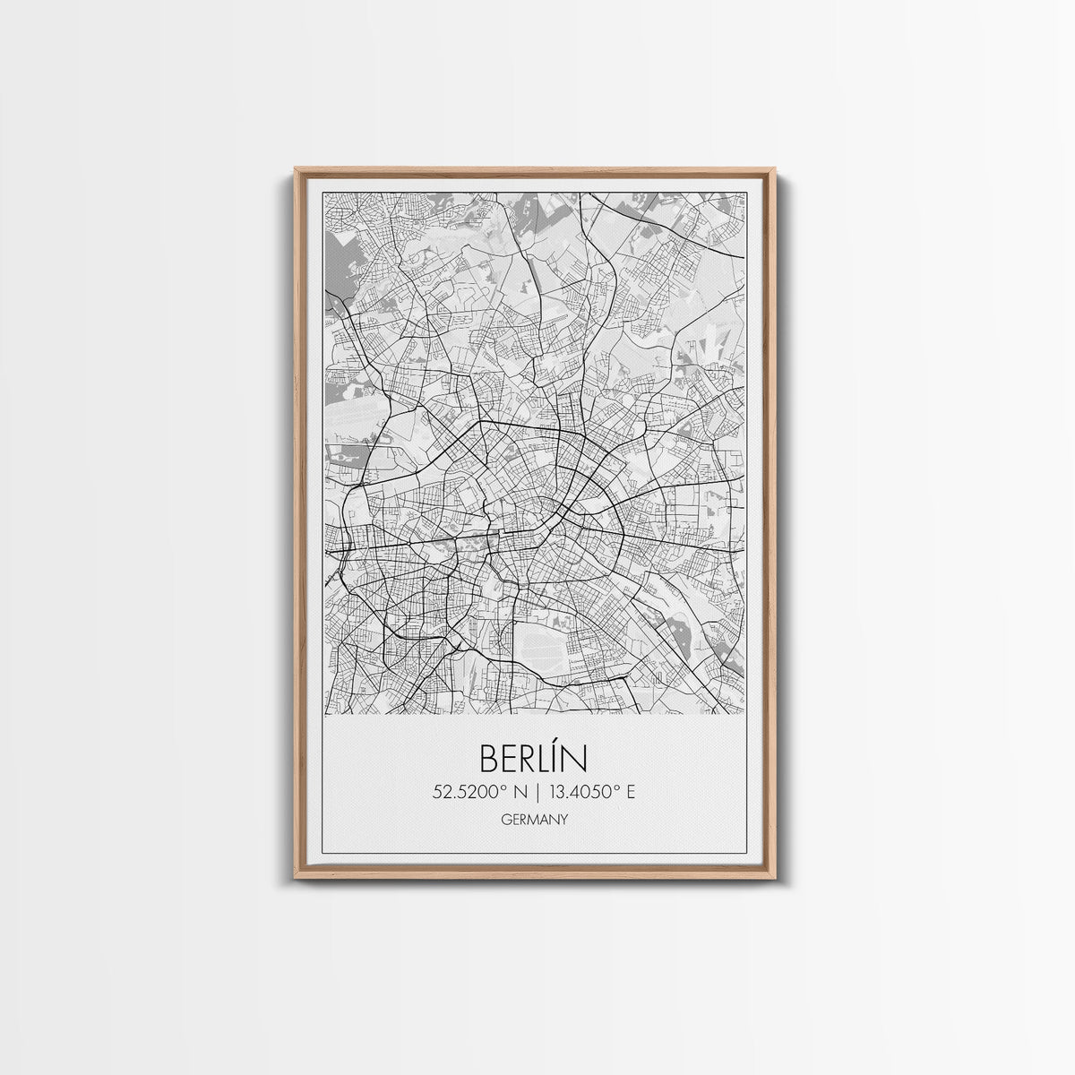 Berlin Street Map, Germany Map, Europe City Map Art, Modern Art, Wall