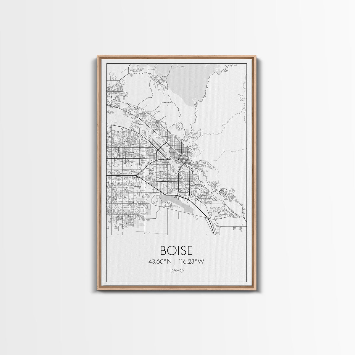 Boise Street Map, Idaho Map, City Map Art, Modern Wall Art, Wall Art,