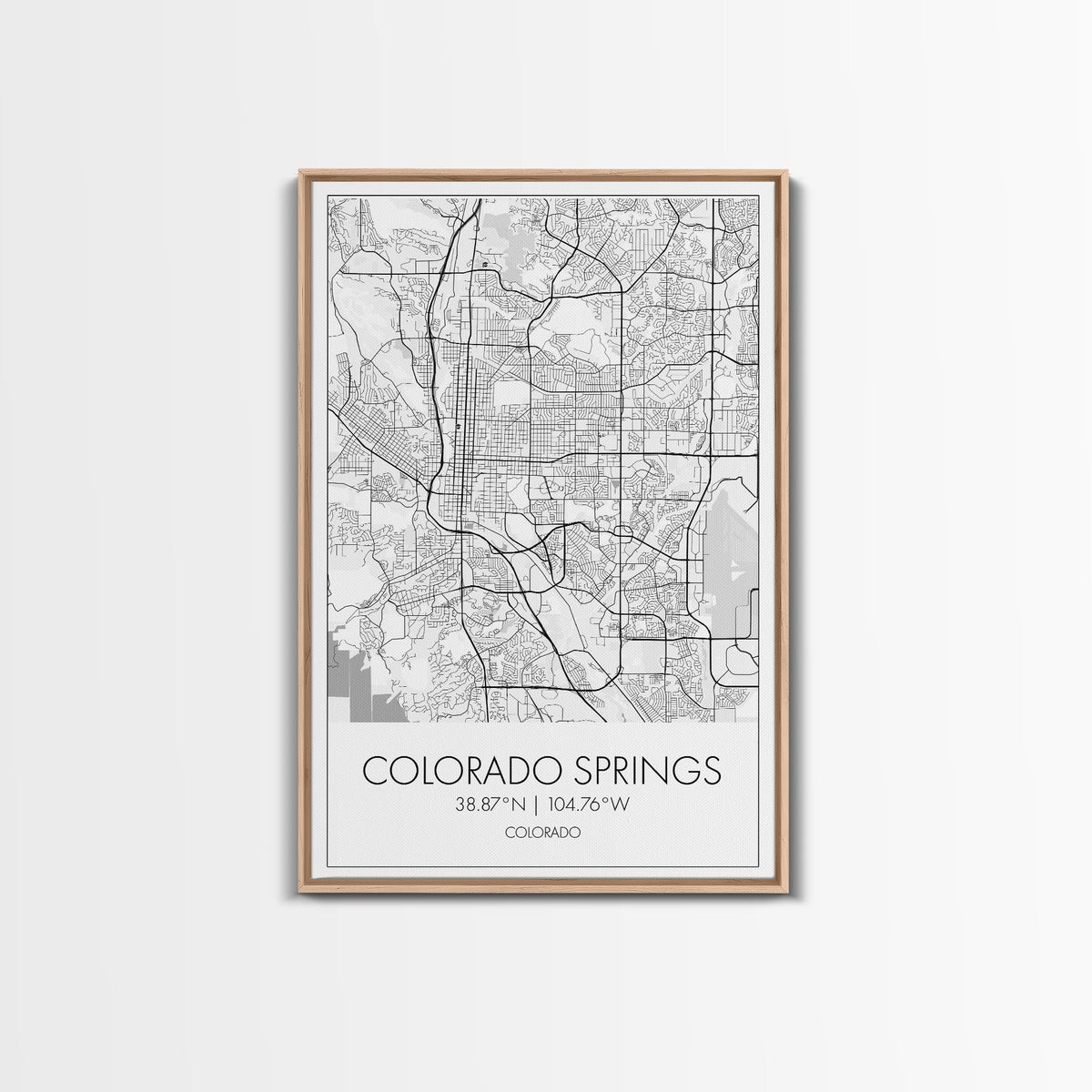 Colorado Springs Street Map, Colorado Map, City Map Art, Minimalist Ar