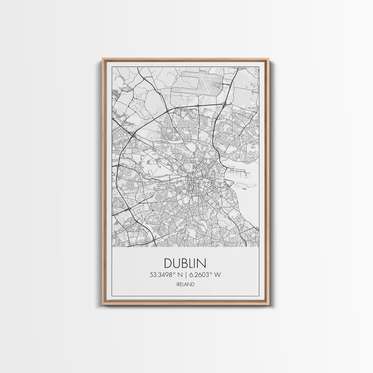 Dublin Street Map, Ireland Map, Europe City Map Art, Minimalist Art, W