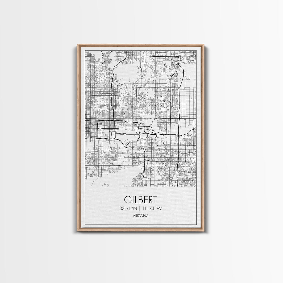 Gilbert Street Map, Arizona Map, City Map Art, Minimalist Art, Wall Ar