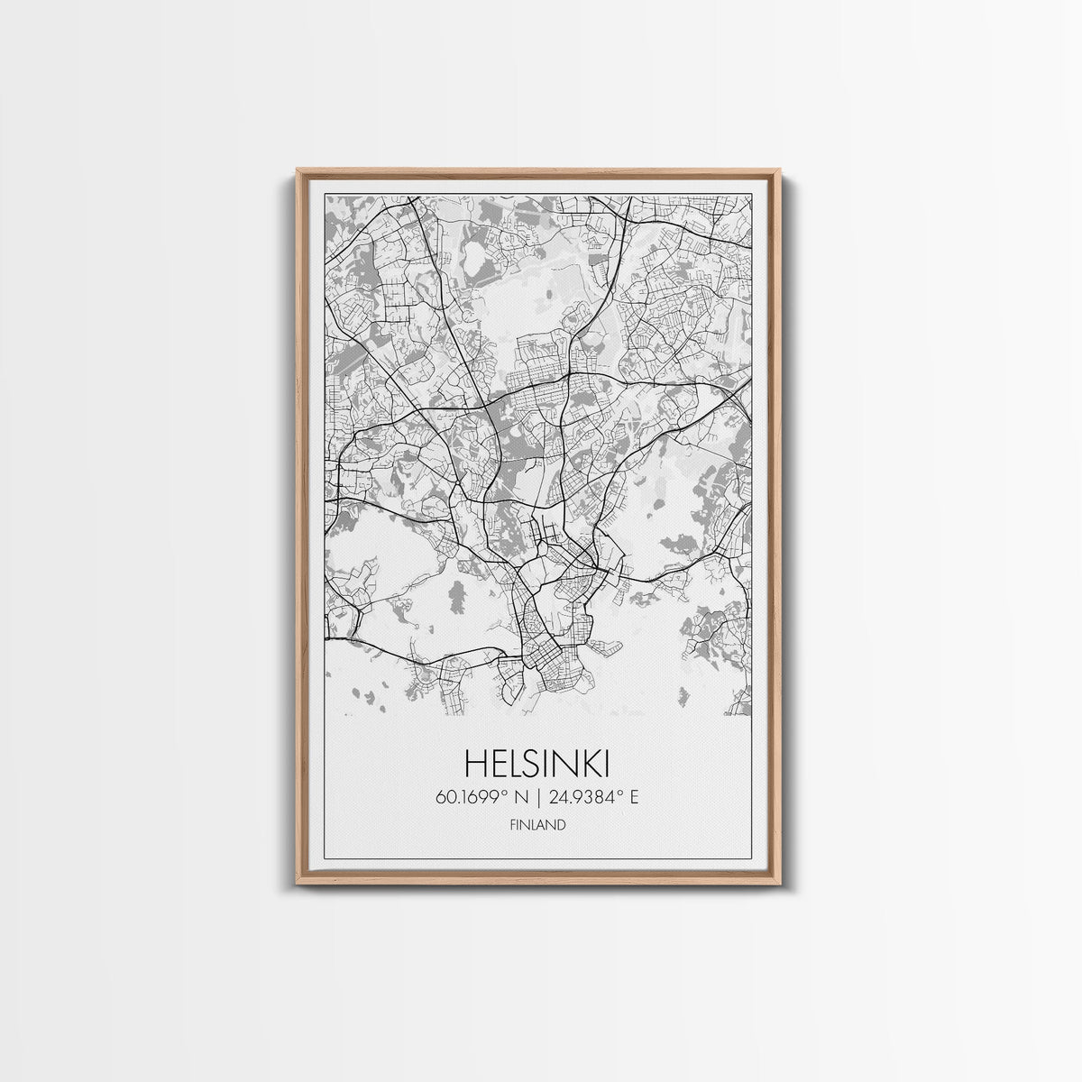 Helsinki Street Map, Finland Map, Europe City Map Art, Minimalist Art,