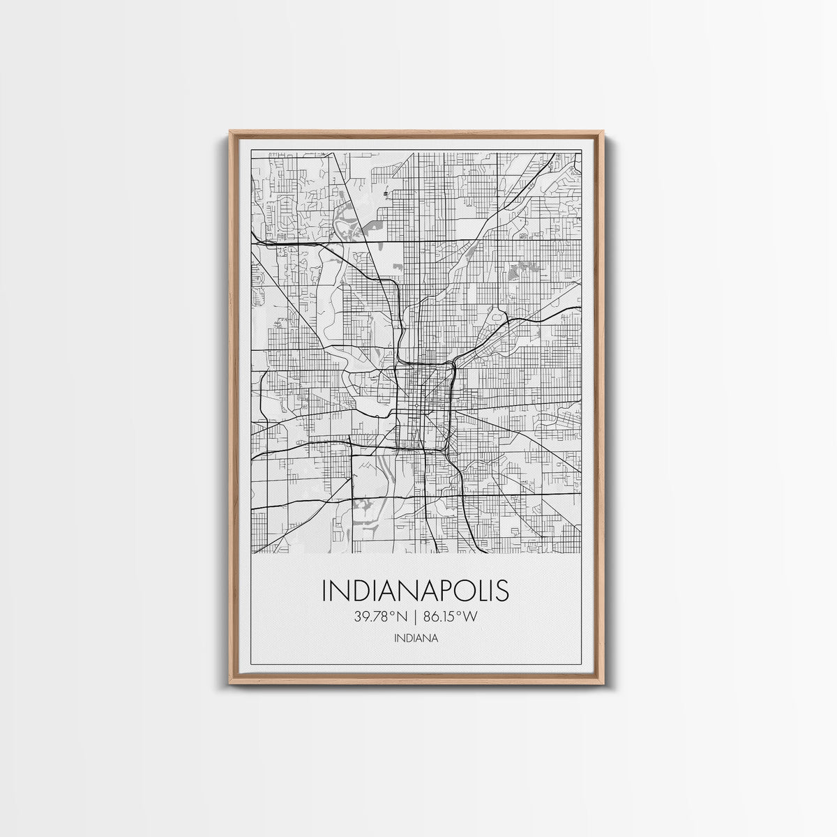 Indianapolis Street Map, Indiana Map, City Map Art, Minimalist Art, Wa