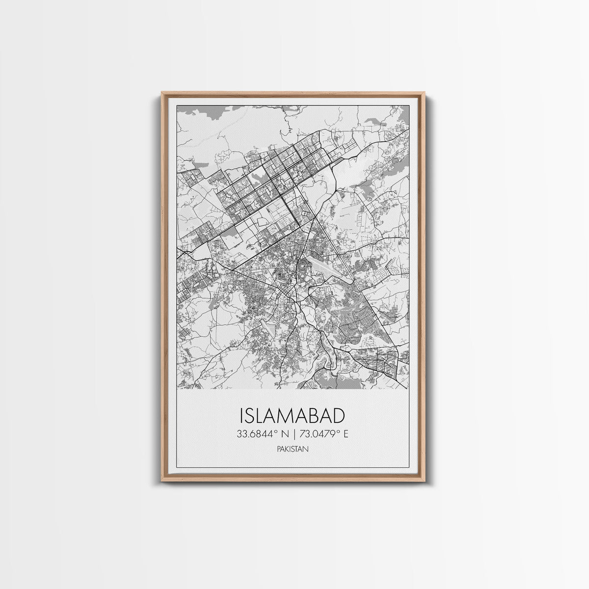 Islamabad Street Map, Pakistan Map, City Map Art, Minimalist Art, Wall