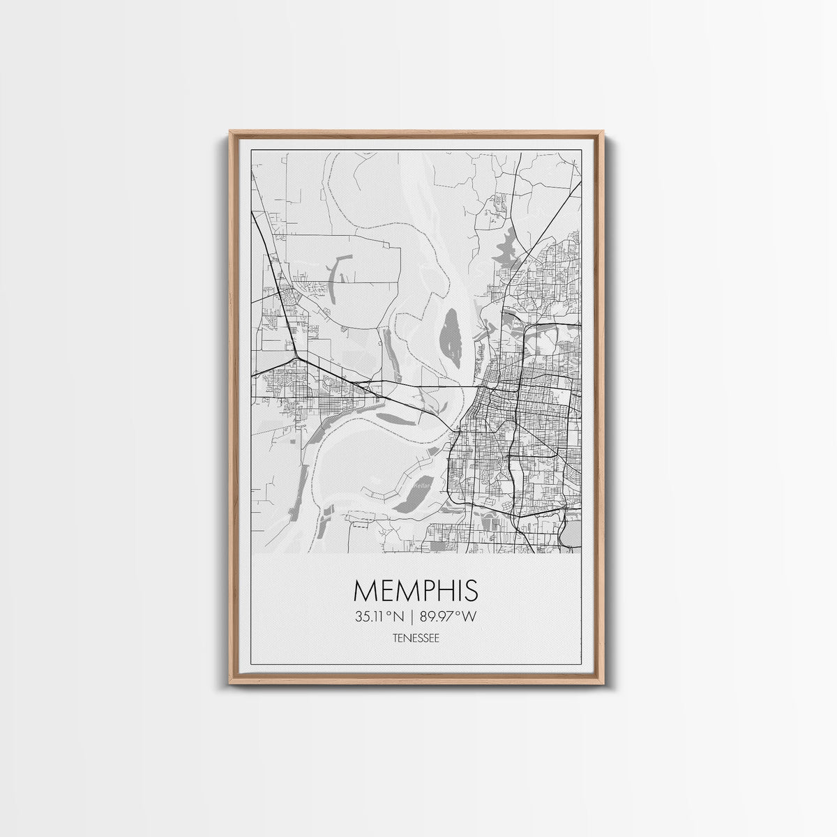 Memphis Street Map, Tennessee Map, City Map Art, Modern Art, Wall Art,