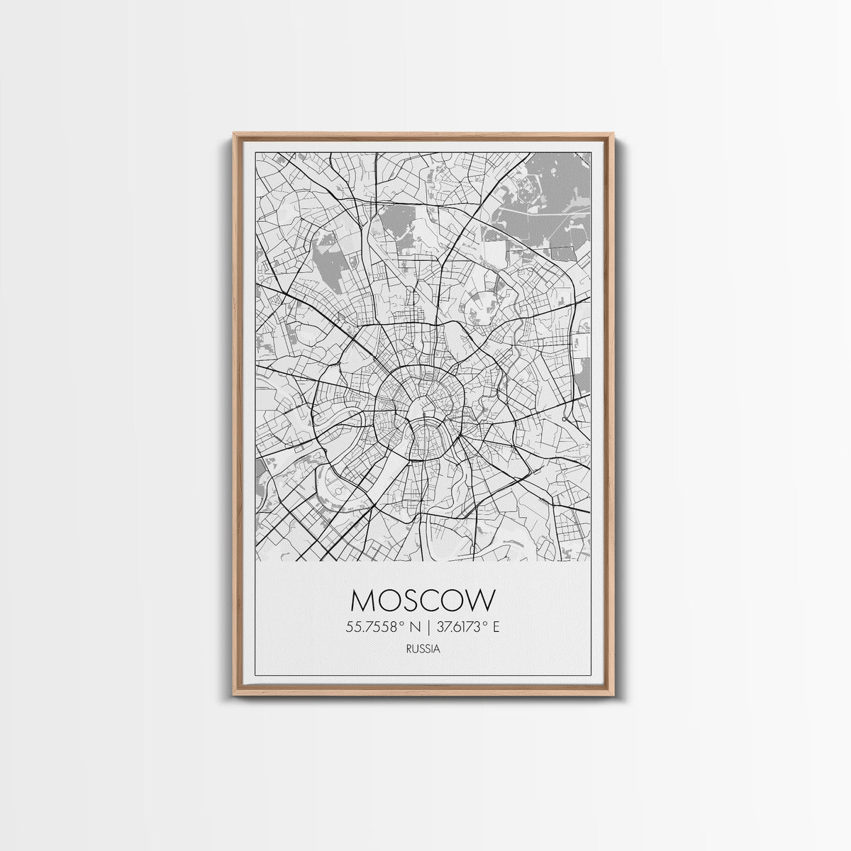 Moscow Street Map, Russia Map, Europe City Map Art, Modern Art, Wall A