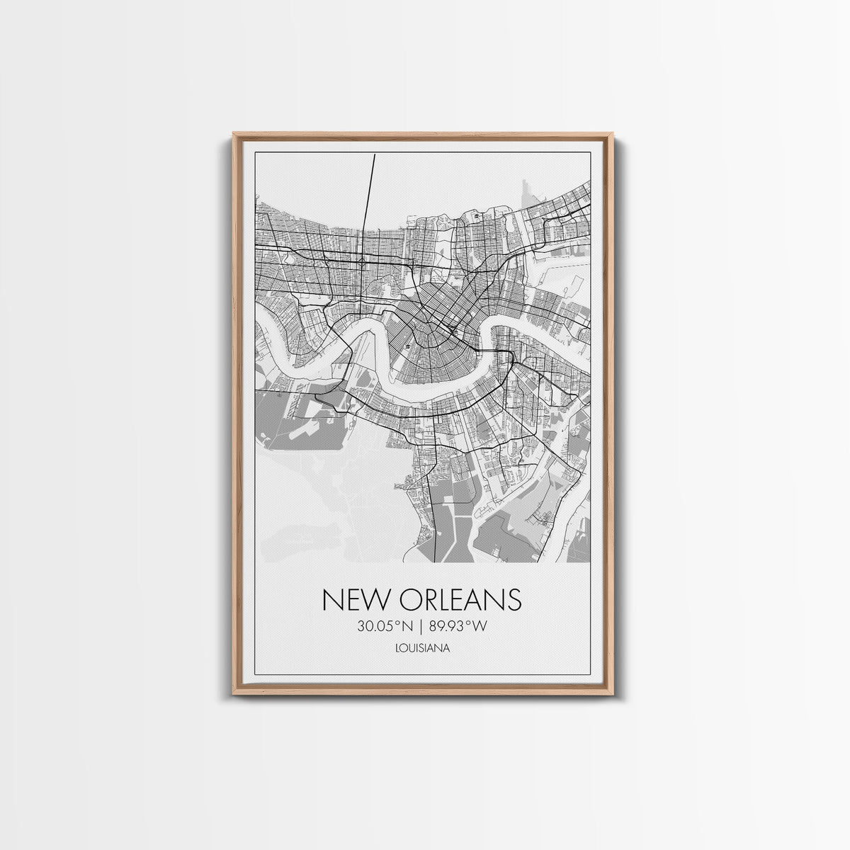 New Orleans Street Map, Louisiana Map, City Map Art, Modern Art, Wall