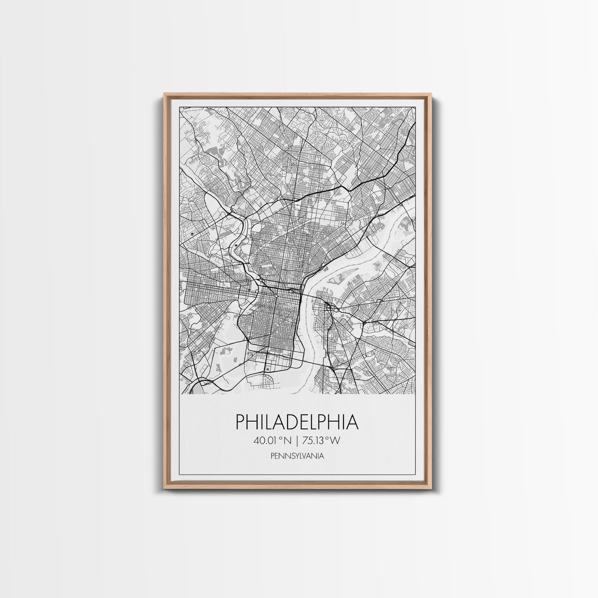 Philadelphia Street Map, Pennsylvania Map, City Map Art, Minimalist Ar