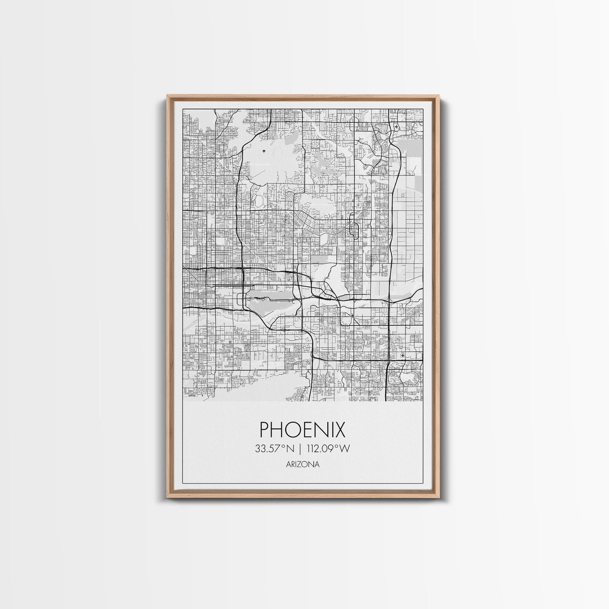 Phoenix Street Map, Arizona Map, City Map Art, Minimalist Art, Wall Ar