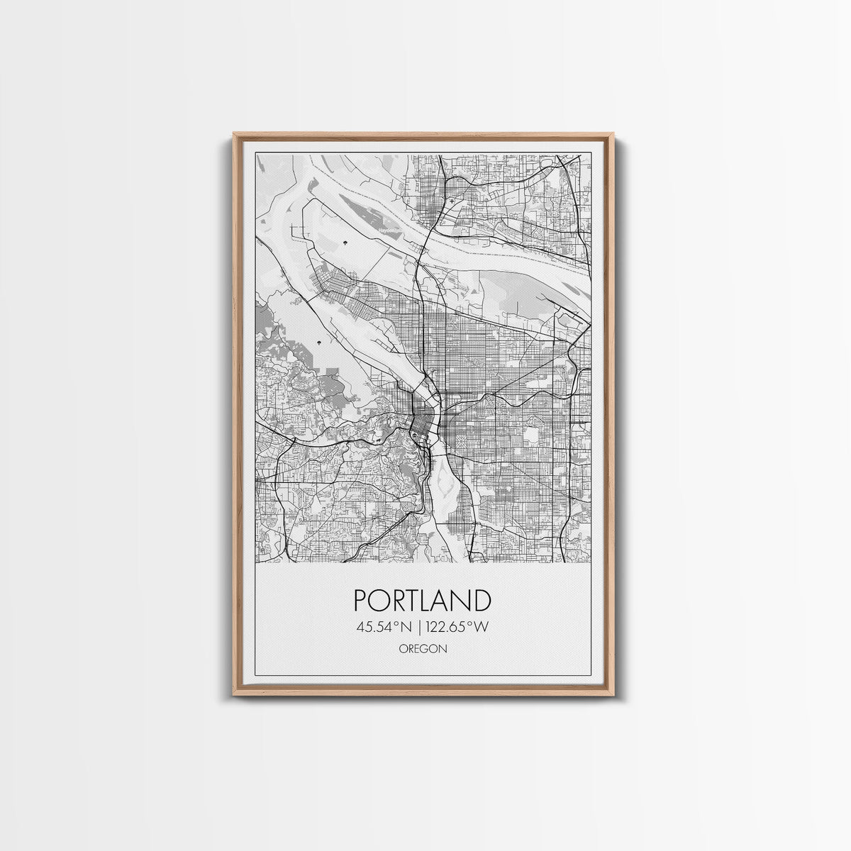 Portland Street Map, Oregon Map, City Map Art, Minimalist Art, Wall Ar