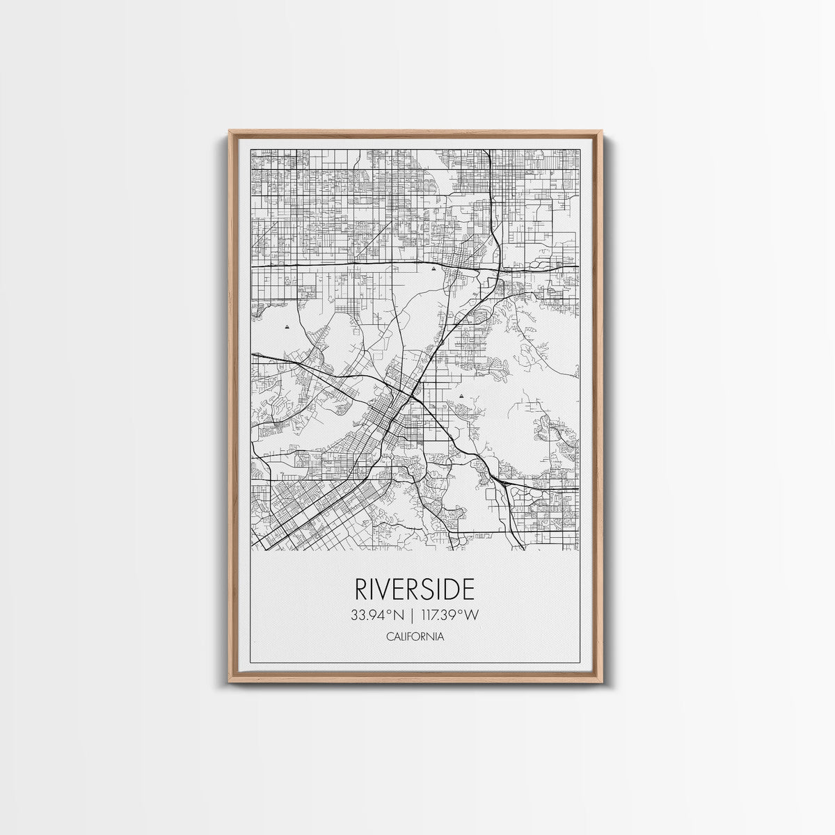 Riverside Street Map, California Map, City Map Art, Minimalist Art, Wa