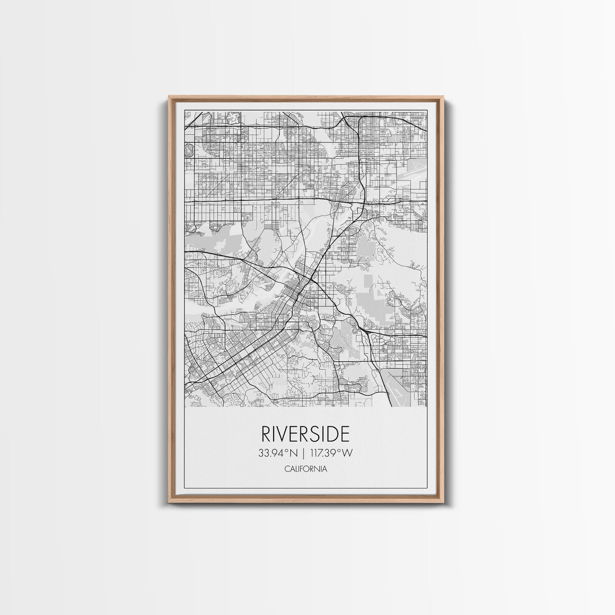 Riverside Street Map, California Map, City Map Art, Minimalist Art, Wa
