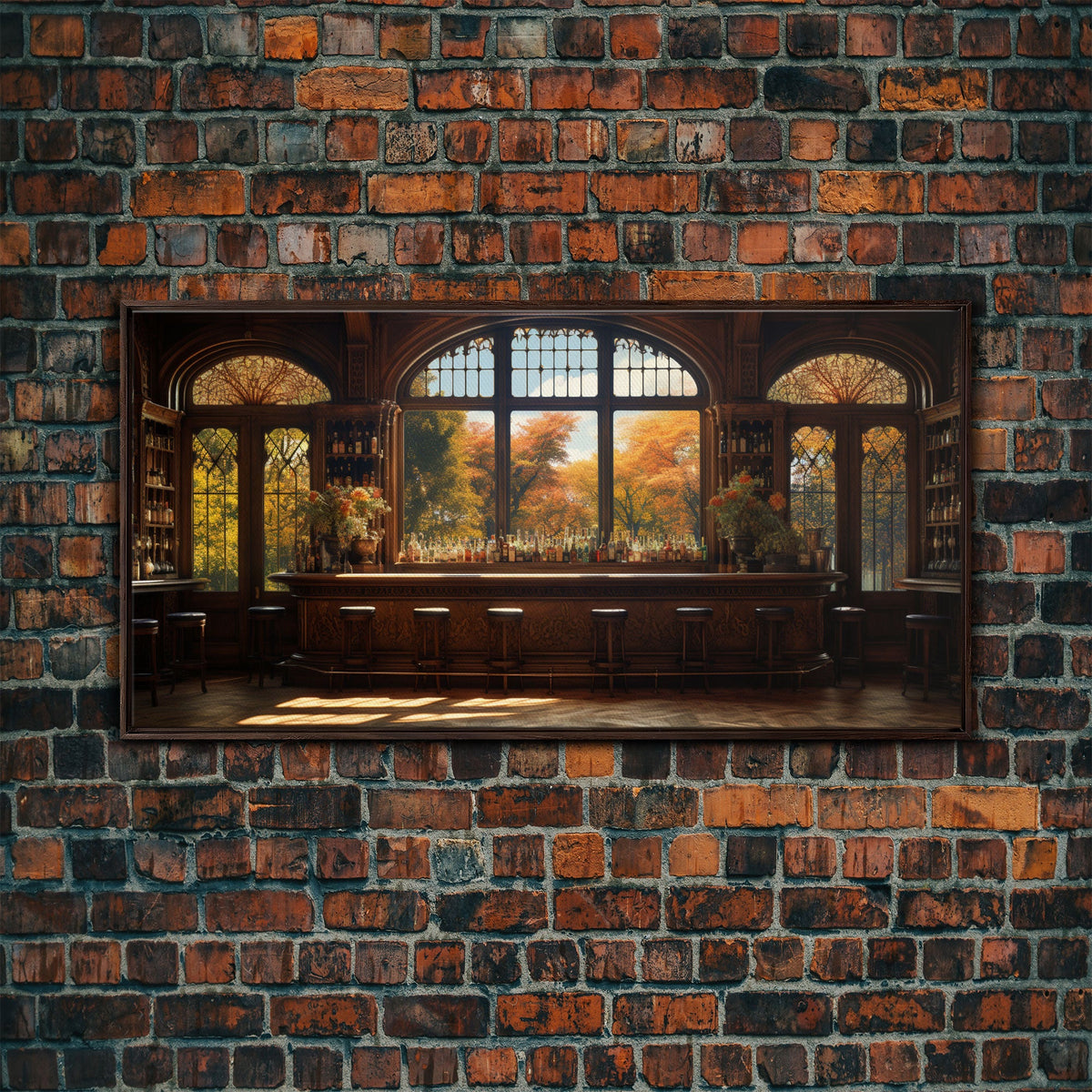 Old Timey Victorian Bar Oil Painting Of A Vintage Bar Overlooking A Vi