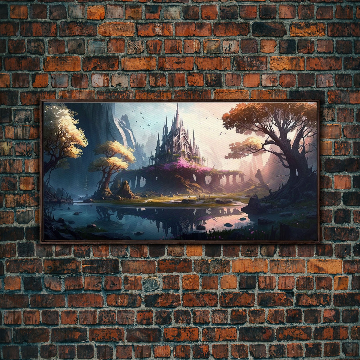 Norse Mythology Art, Alfheim Realm of the Light Elves, Framed Canvas P