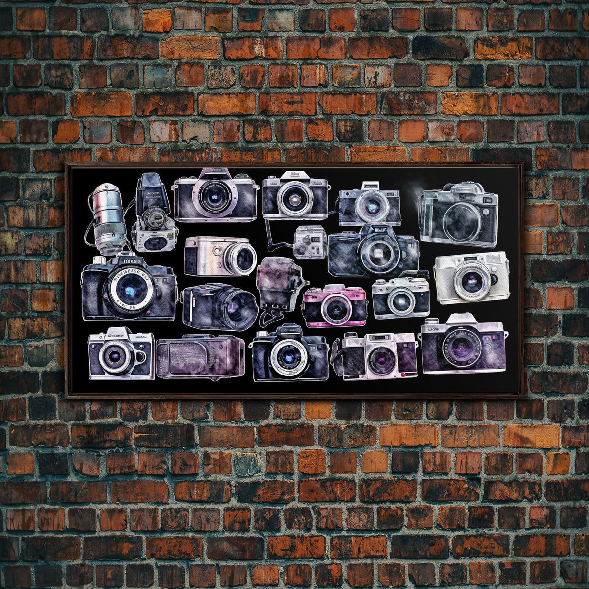 Watercolor Vintage Cameras Wall Decor, Camera Wall Art, Photography Ar