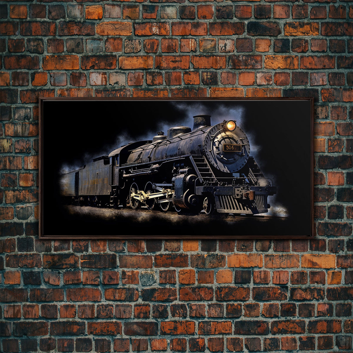 Locomotive Wall Decor, Black Steam Train Wall Decor, Vintage Train Wal