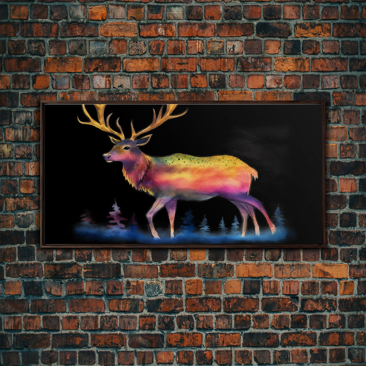 Abstract Stag Wall Art, Animal Art Print, Colorful Art, Watercolor Wal