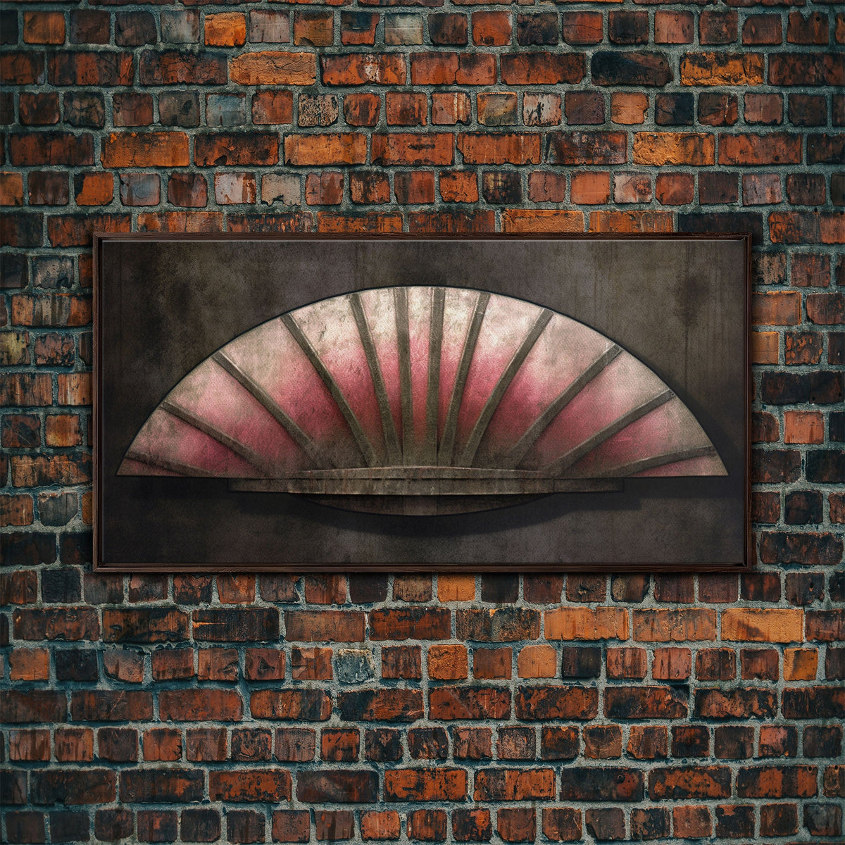 Pink Folding Fan Wall Decor, Asian Wall Art, Ornate Wall Décor, Panora