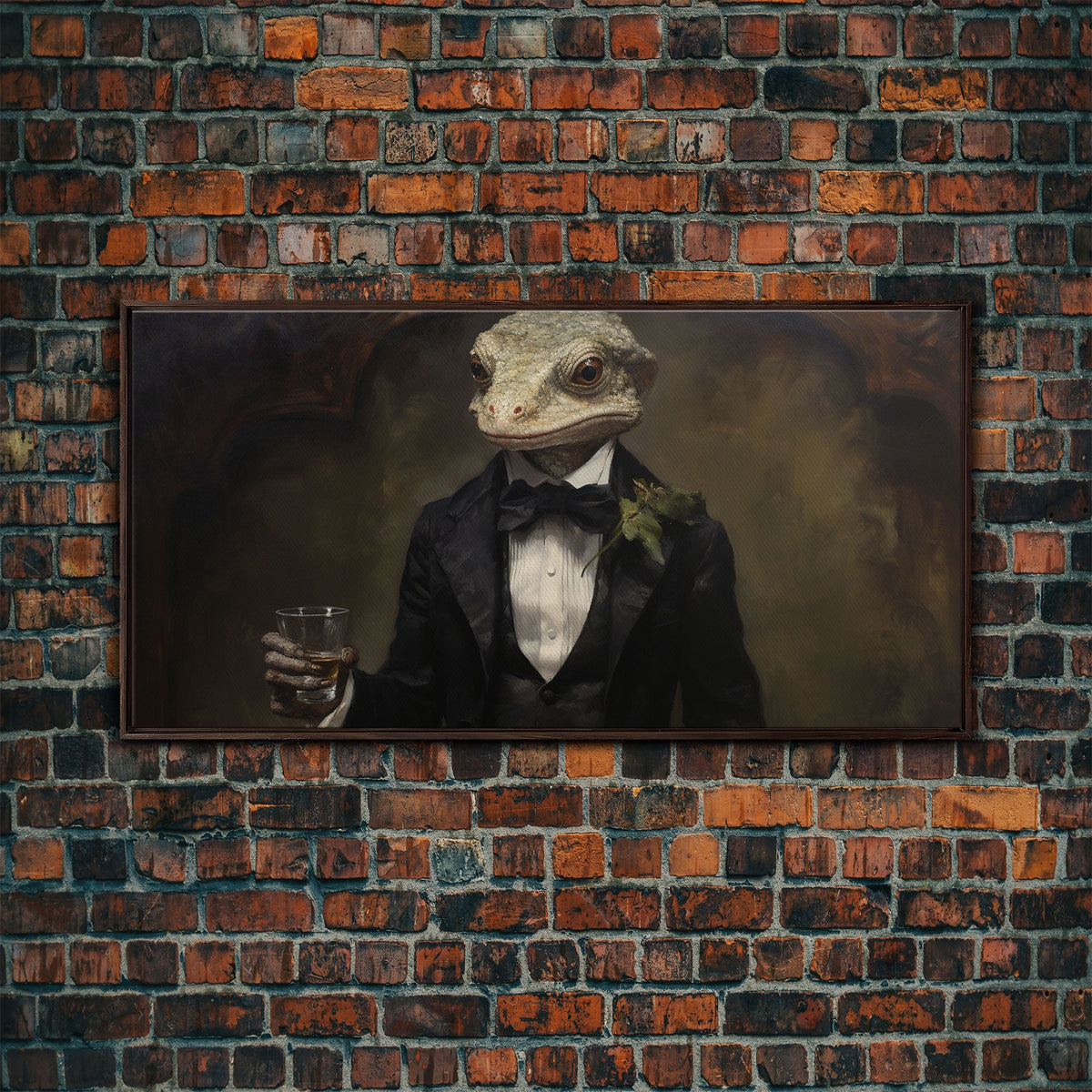 Victorian Gecko Business Man, Witch's Familiar Art, Halloween Decor, F
