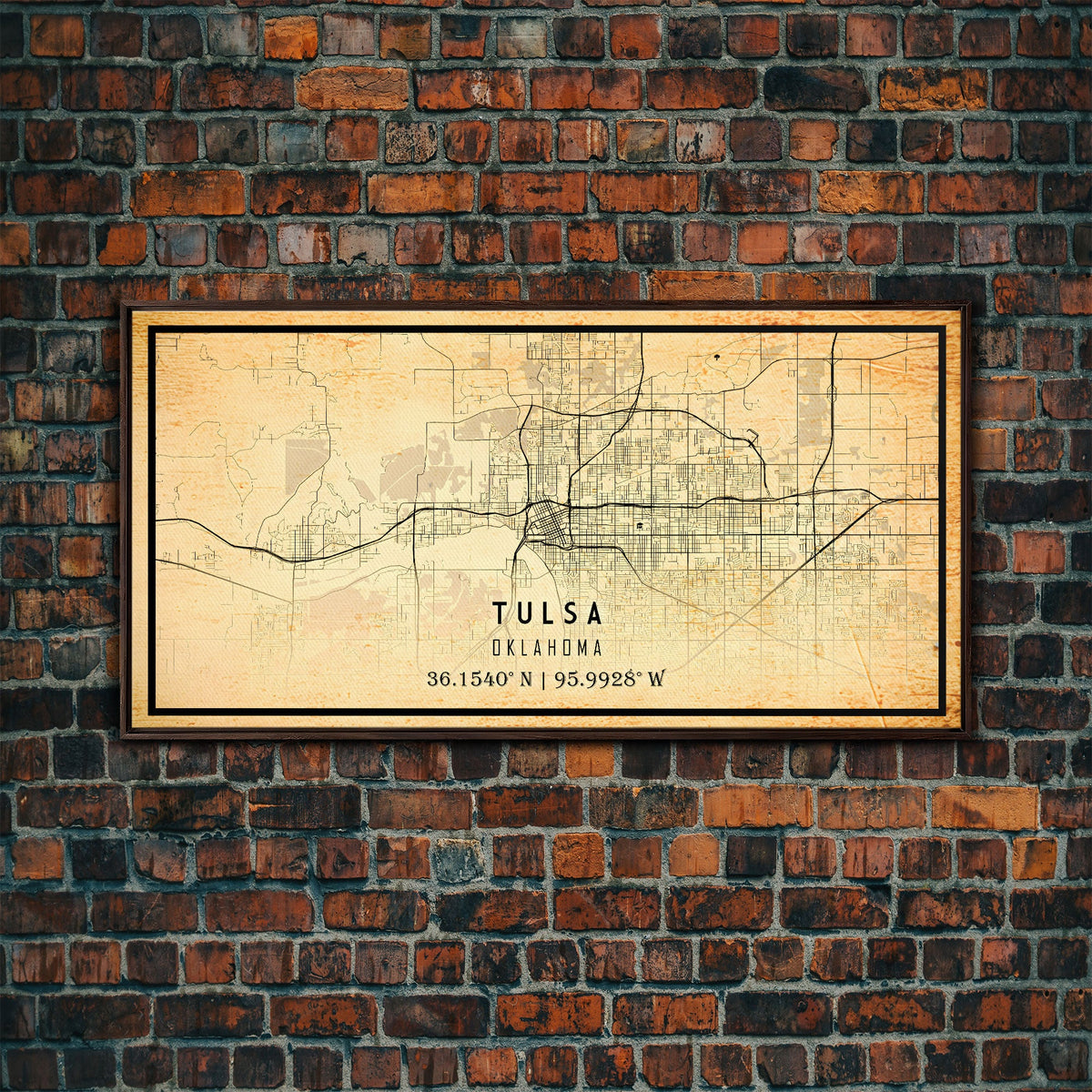 Tulsa Map Art - Oklahoma - Custom Tulsa City Streets Map Print - Unive