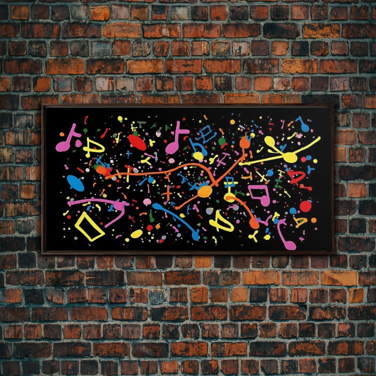 Musical Notes Graffiti Art - Colorful Painting / Canvas Print - Retro
