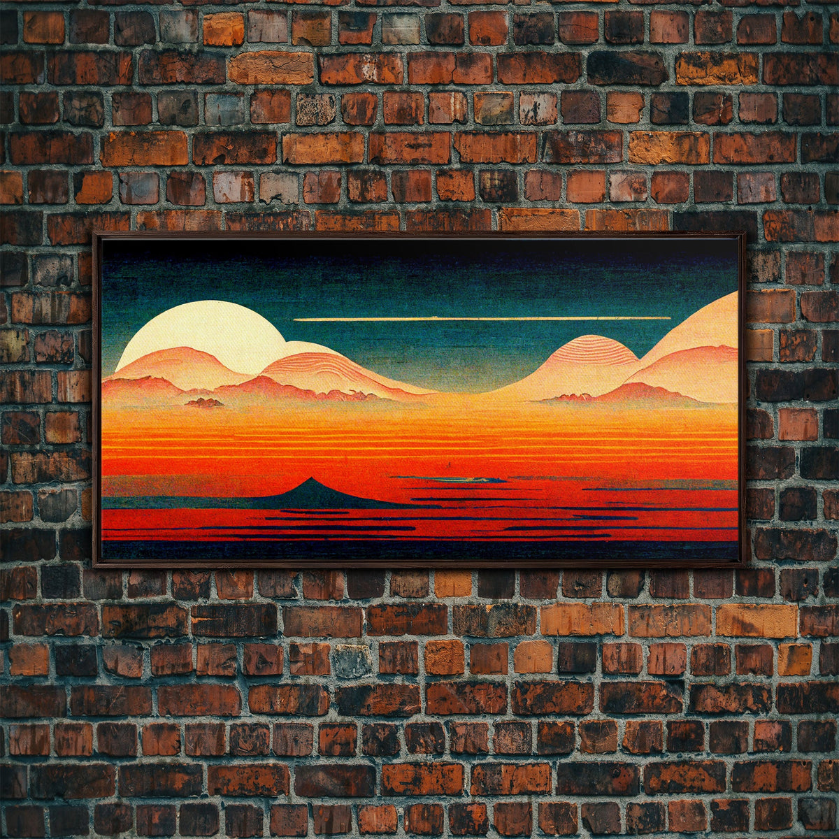 Art Deco Sunset, Desert Dunes, Canvas Print ready to hang wall art, co