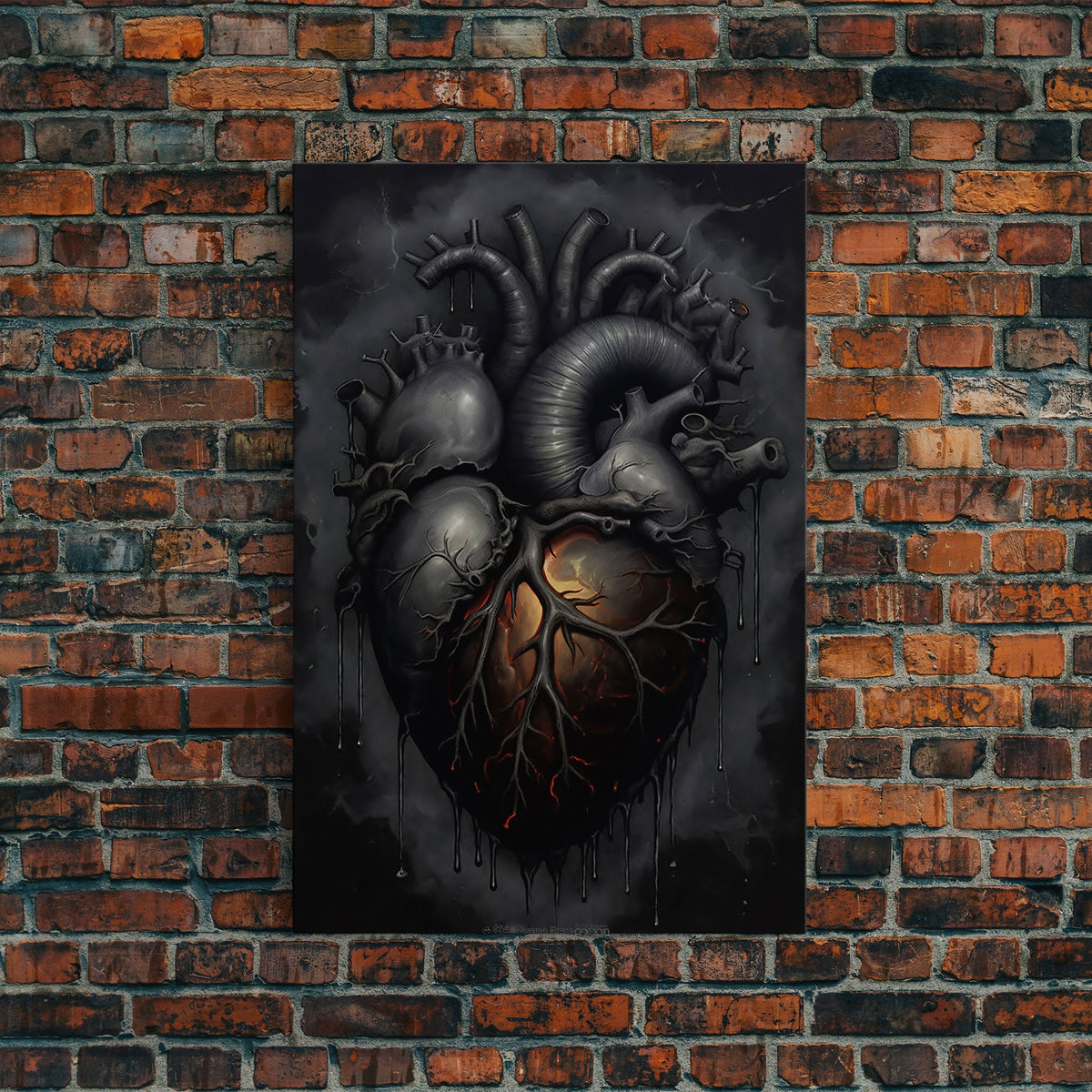 The Dark Heart, Macabre Decor, Halloween Poster Art / Framed Canvas Pr