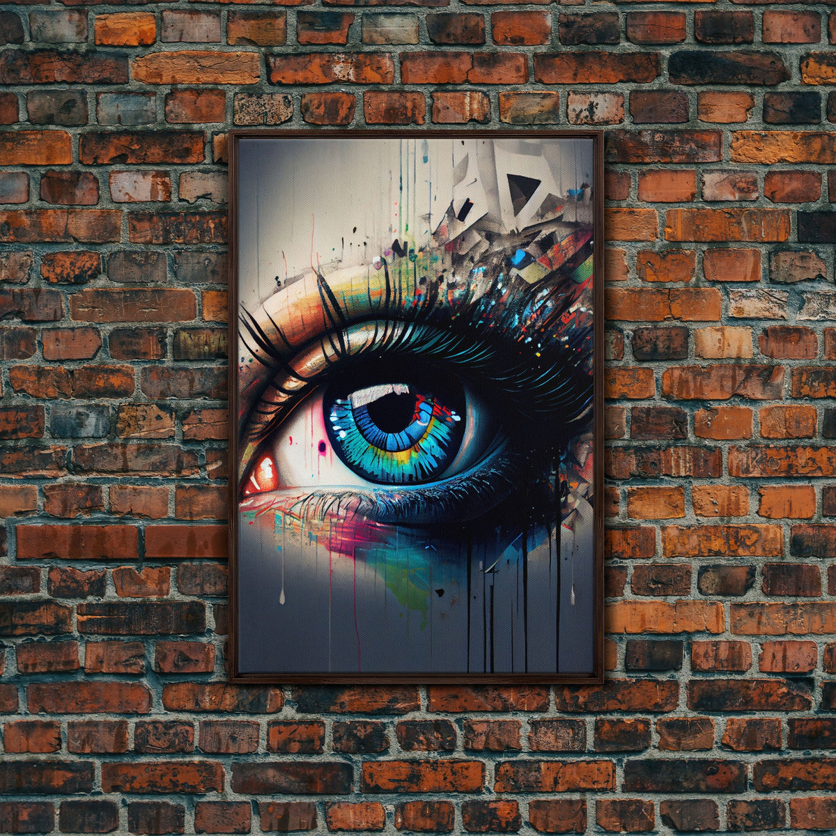 Vibrant Graffiti Eye Wall Art Canvas Print - Street Art Inspired Graph