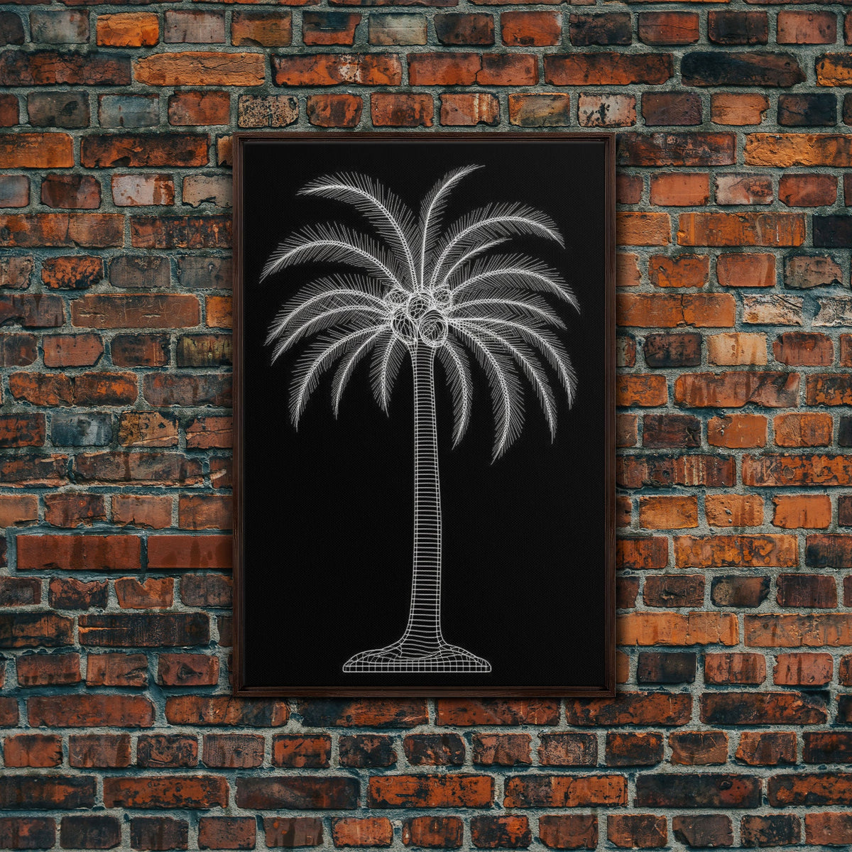 White Coconut Tree Wall Art, Tree Art, Nature Print, Tropical Art, Min