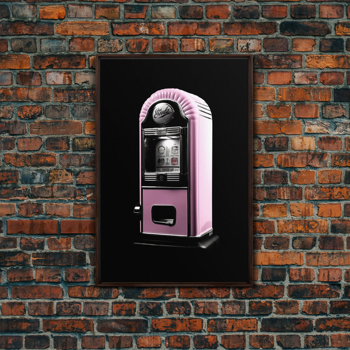 Pink Jukebox Wall Art, Vintage Art, Music Room Wall Decor, Minimalist