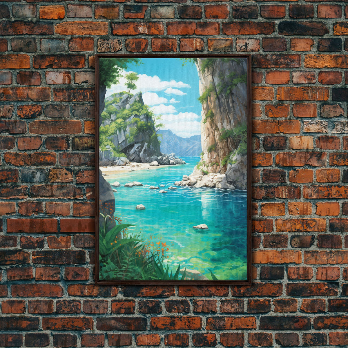 Beach Cove Wall Art, Ocean Print, Seashore Wall Art, Canvas Print, Wal
